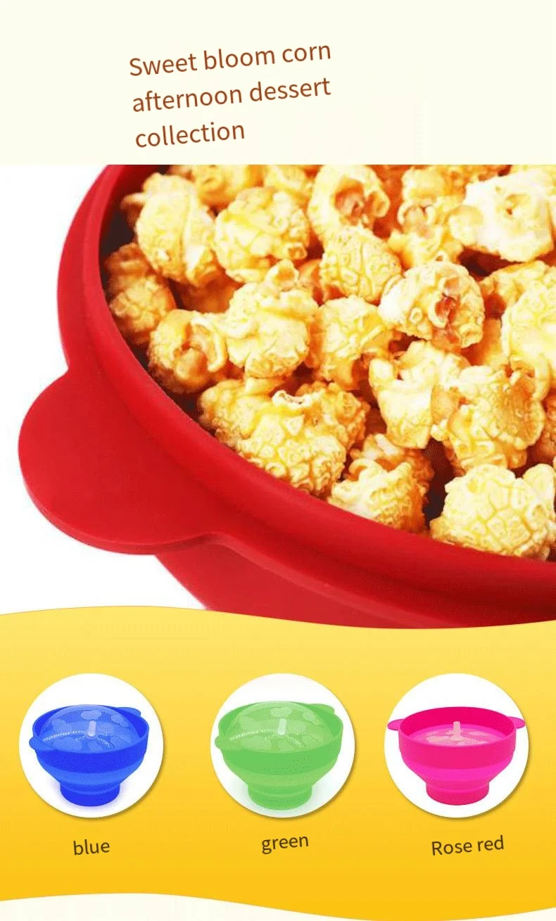 Small Silicone Popcorn Bucket Foldable Microwave Popcorn Maker Rubber ...