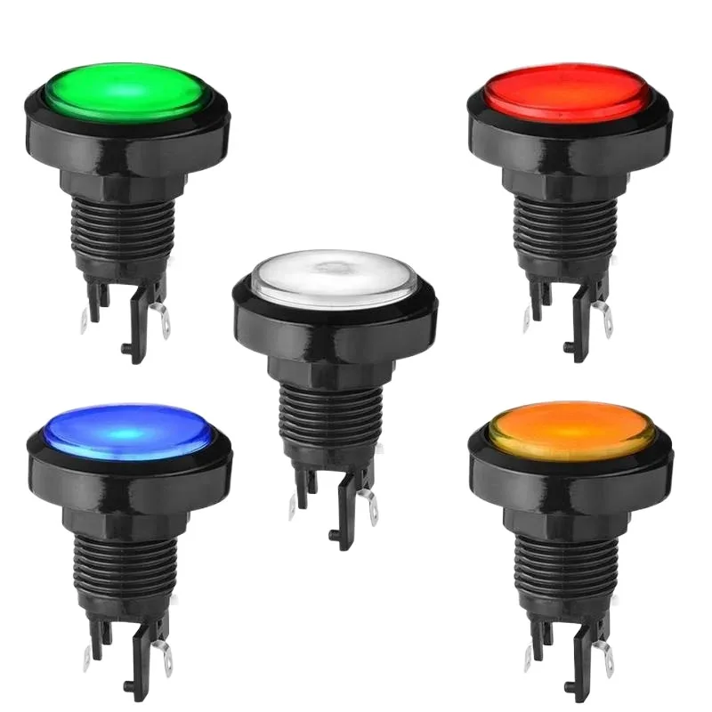 High Quality Big Round 12volt 45mm Dome Convex Shaped Type Led Illuminated Push Buttons Plastic ...