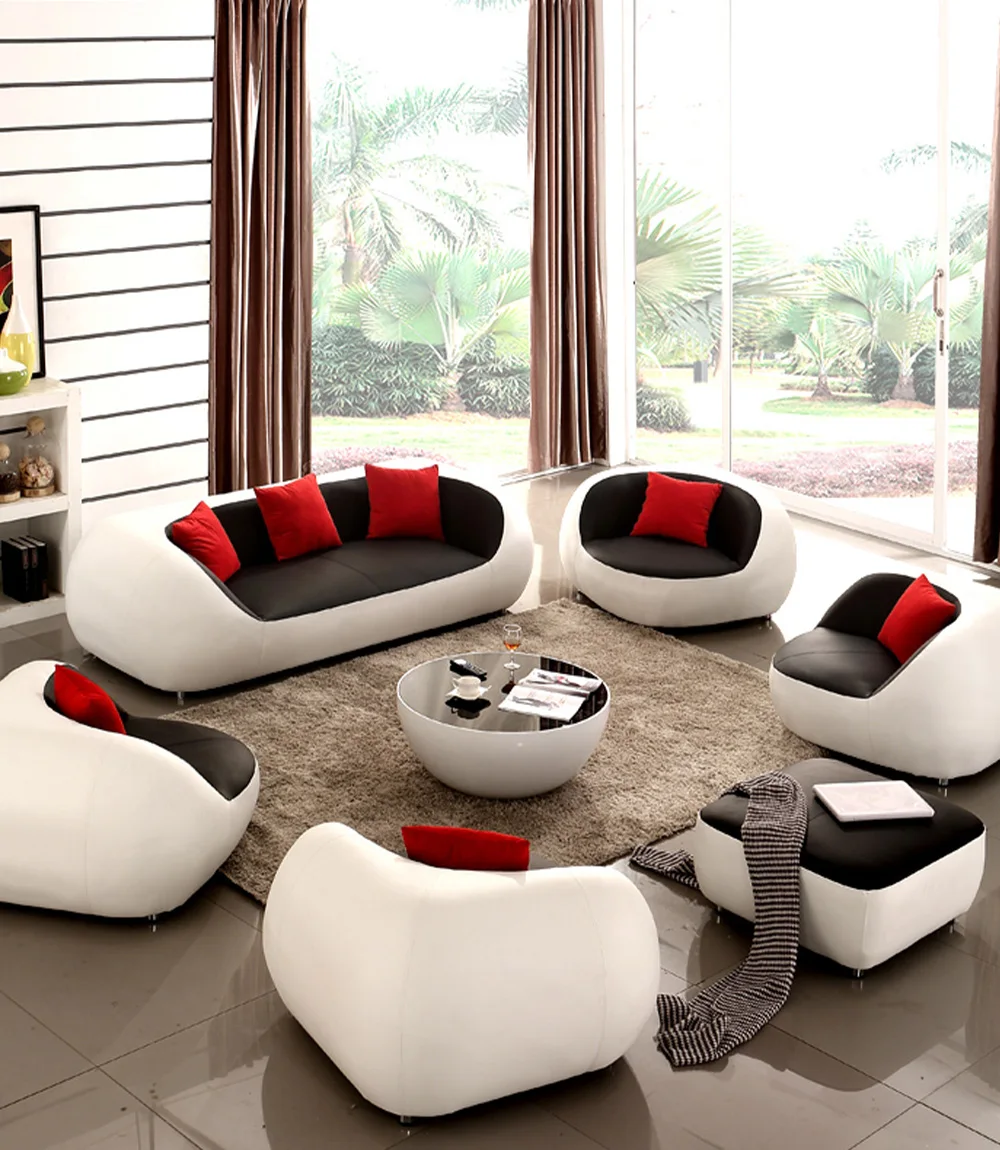Modern Creativity White Executive Fabric Black Ceo Lounge Sofa