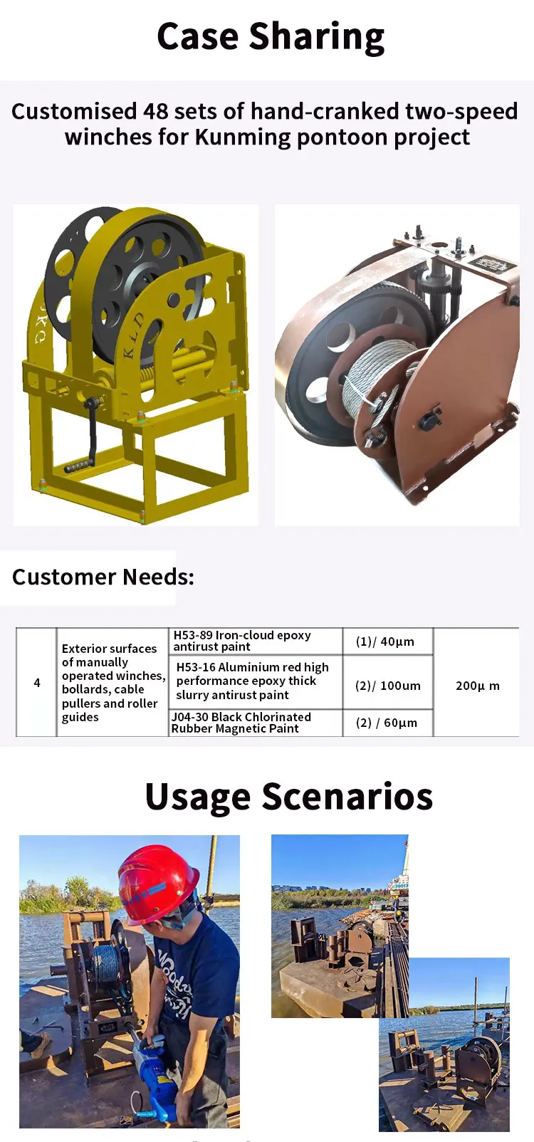 Heavy Duty Hand Winch Lifting Traction Positioning Worm Brake Turbo ...