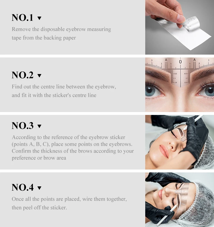 Transparent Disposable Brow Mapping Stickers Stencil Microblading ...