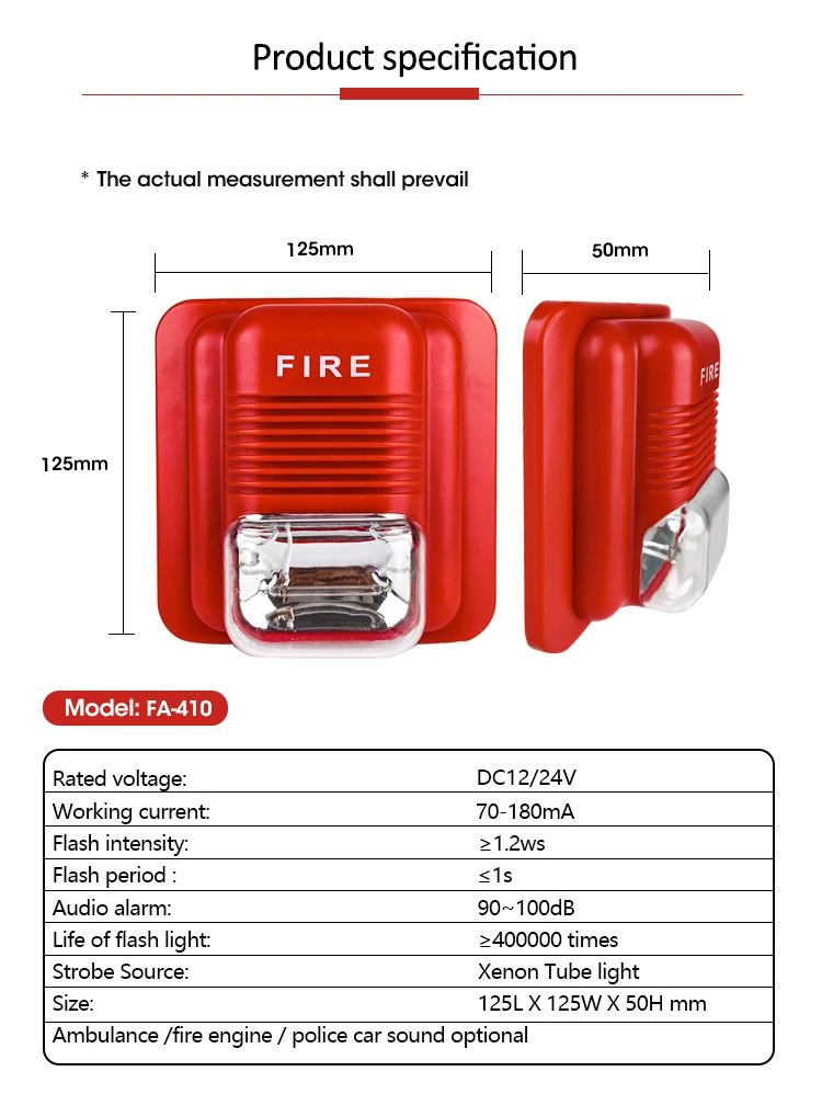 24v 90db Wireless Addressable Fire Siren Fire Alarm Loud Sounder,Fire Alarm Siren With Sounder ...