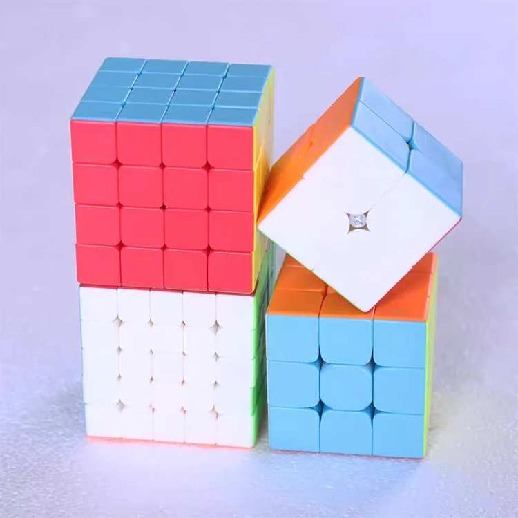 Kids Toy A Set Of 4 Rubils Cubes Speed 2x2 3x3 4x4 5x5 Magic Cube For ...