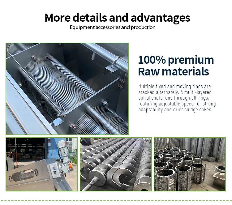 Industrial Effluent Waste Water Treatment Plant Sludge Dewatering Screw ...