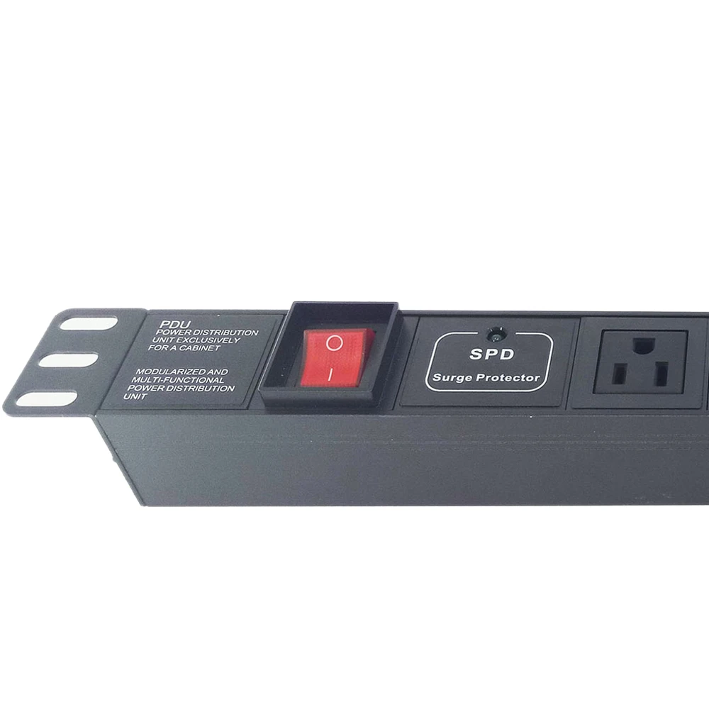 7 Ways IUSA NEMA 5-15P Sockets PDU with Switch Light 240V/15A 16AWG ...