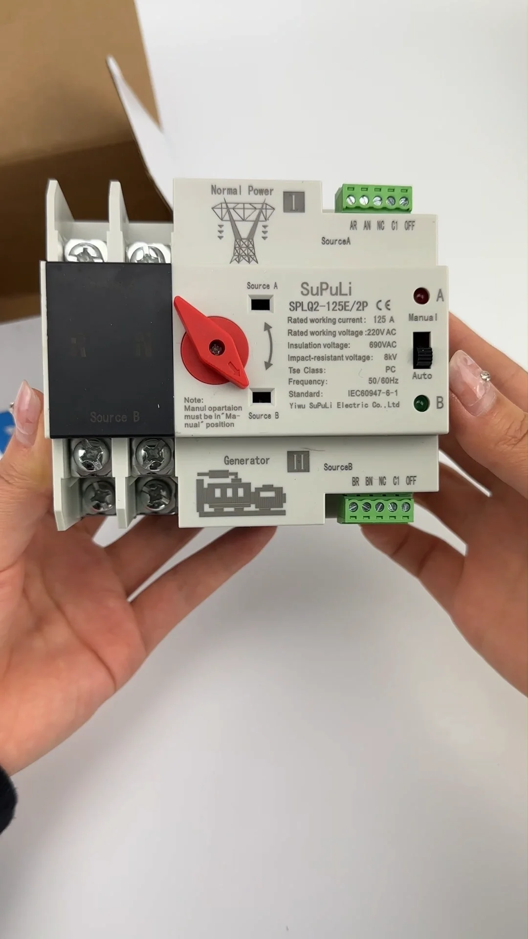 125a 2pole Ats Controller Din Rail Power Ac Dual Power Automatic ...