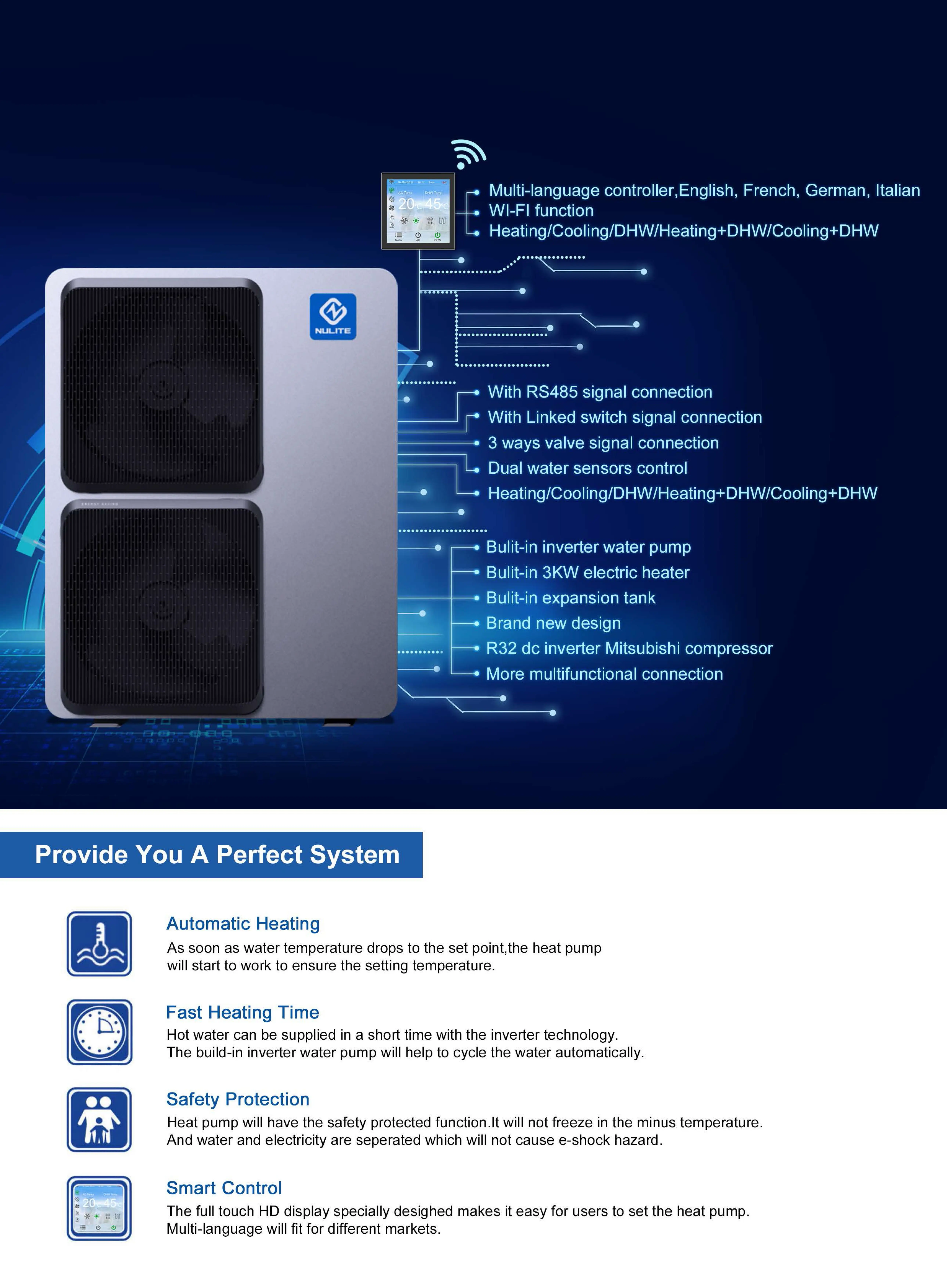 Ce Erp A+++ Certificates 2024 20kw 22kw 25kw High Cop Full Dc Inverter ...