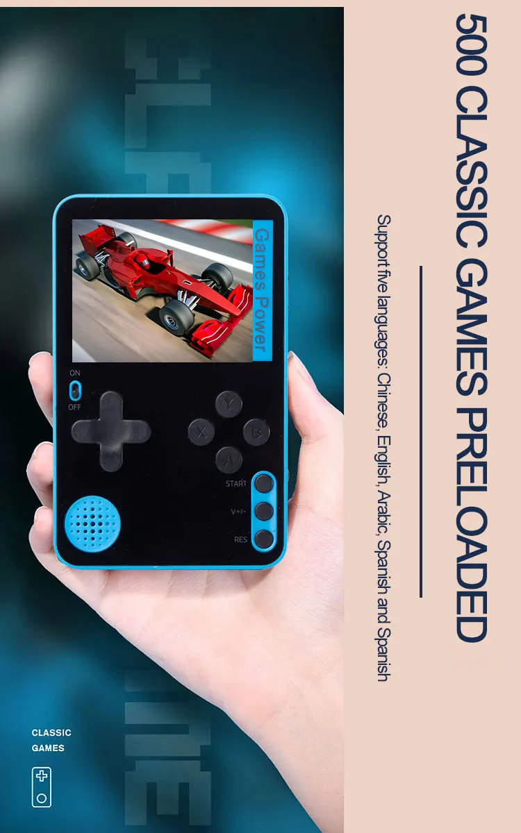 K10 Mini Retro Classic 500 in 1 - Handheld Game Console