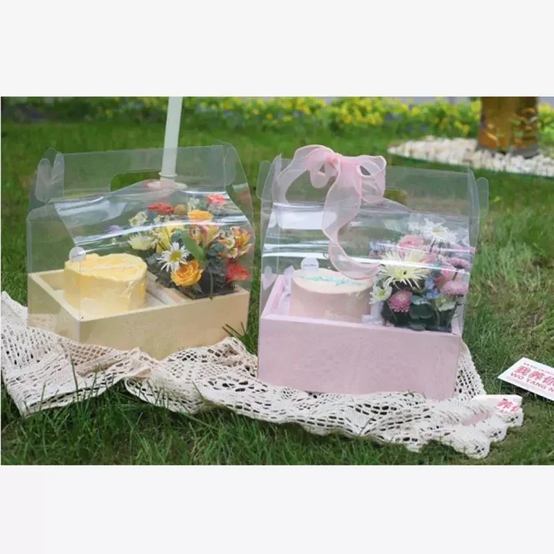 IMEE Transparent Flower Packing Cake Box - Perfect for Gifts