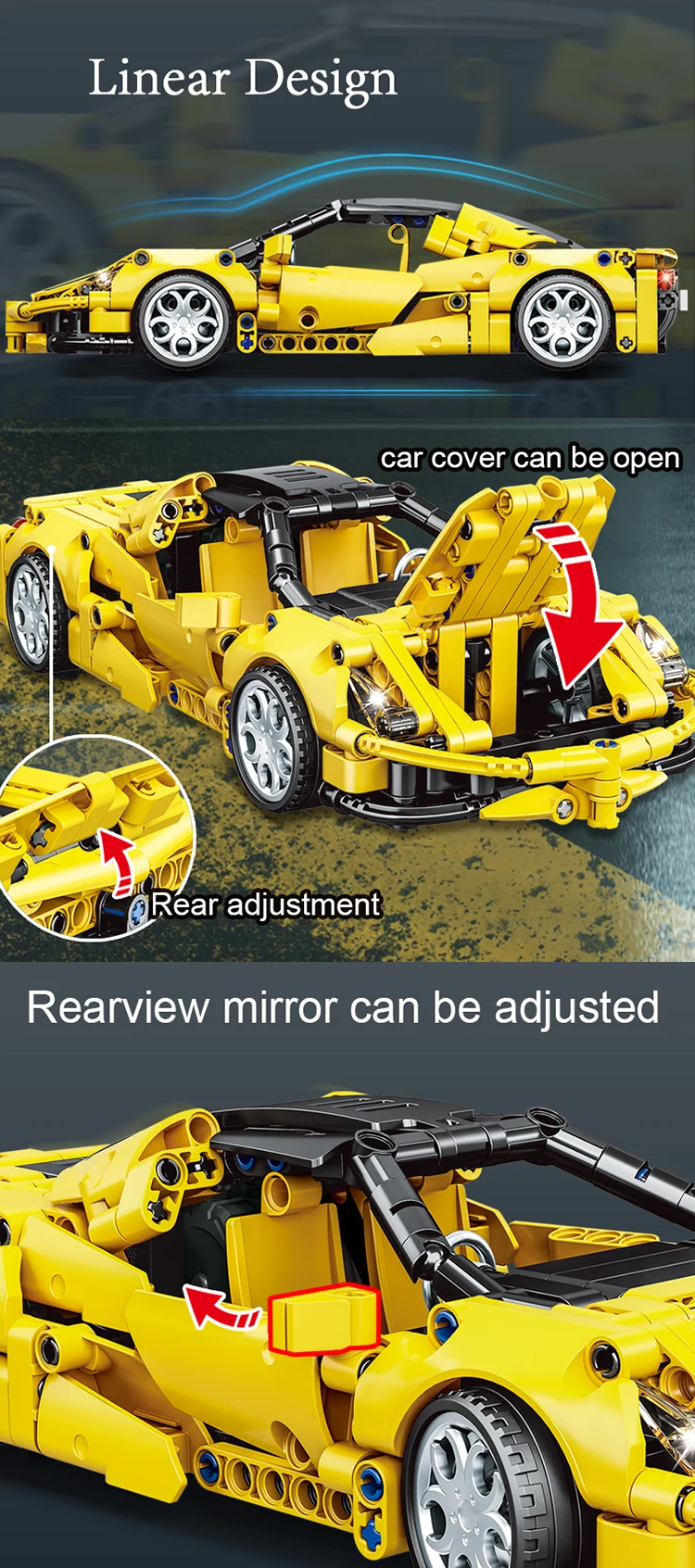 Samtoy 391pcs Assembling Diy Puzzle Mechanical Racing Car Pull Back ...