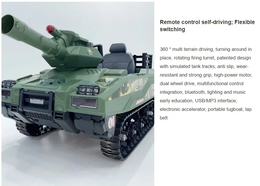 Factory Price Latest Kids Ride-on Tank Car Mini Army Electric Vehicle ...