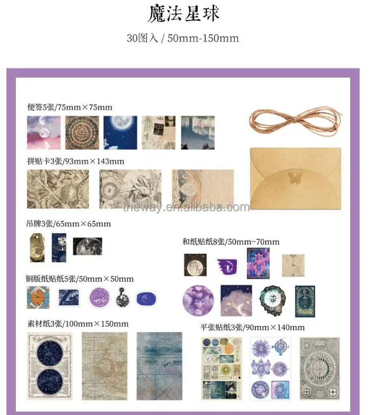 30pcs Kraft Paper Envelope Packing Retro Scrapbooking Deco Paper With ...