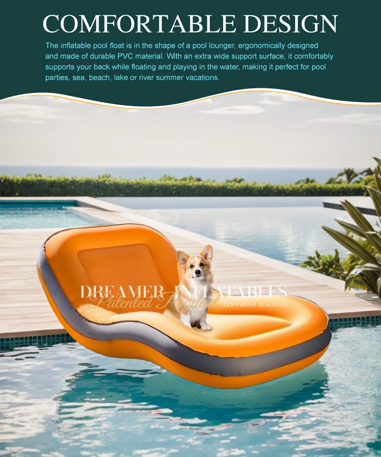 Floating Happy Inflatable Pool Floating Lounger Water Sun Lounge ...