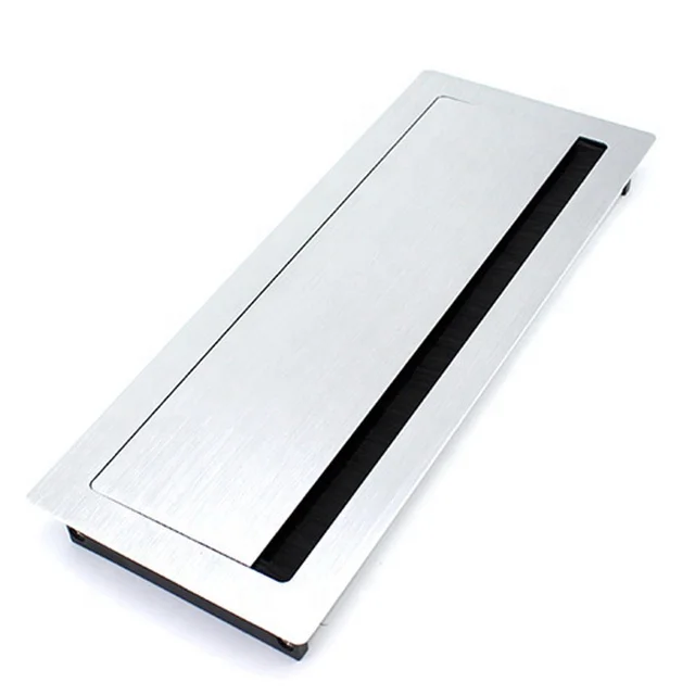 Soft Close Aluminium Wire Organizer Rectangular Desk Grommet Cable Box ...