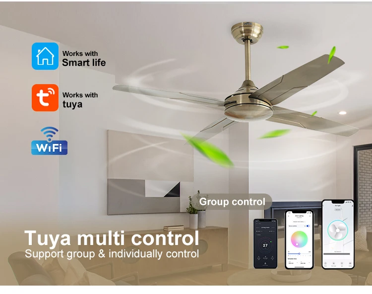 1stshine Ceiling Fan 4 Iron Blades Antirust High Speed AC Pure Motor ...