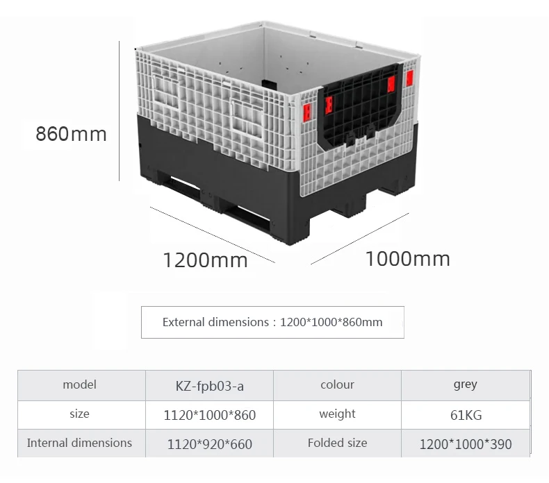 Collapsible Use Plastic Pallet Boxes Plastic Bins Pallet Containers ...