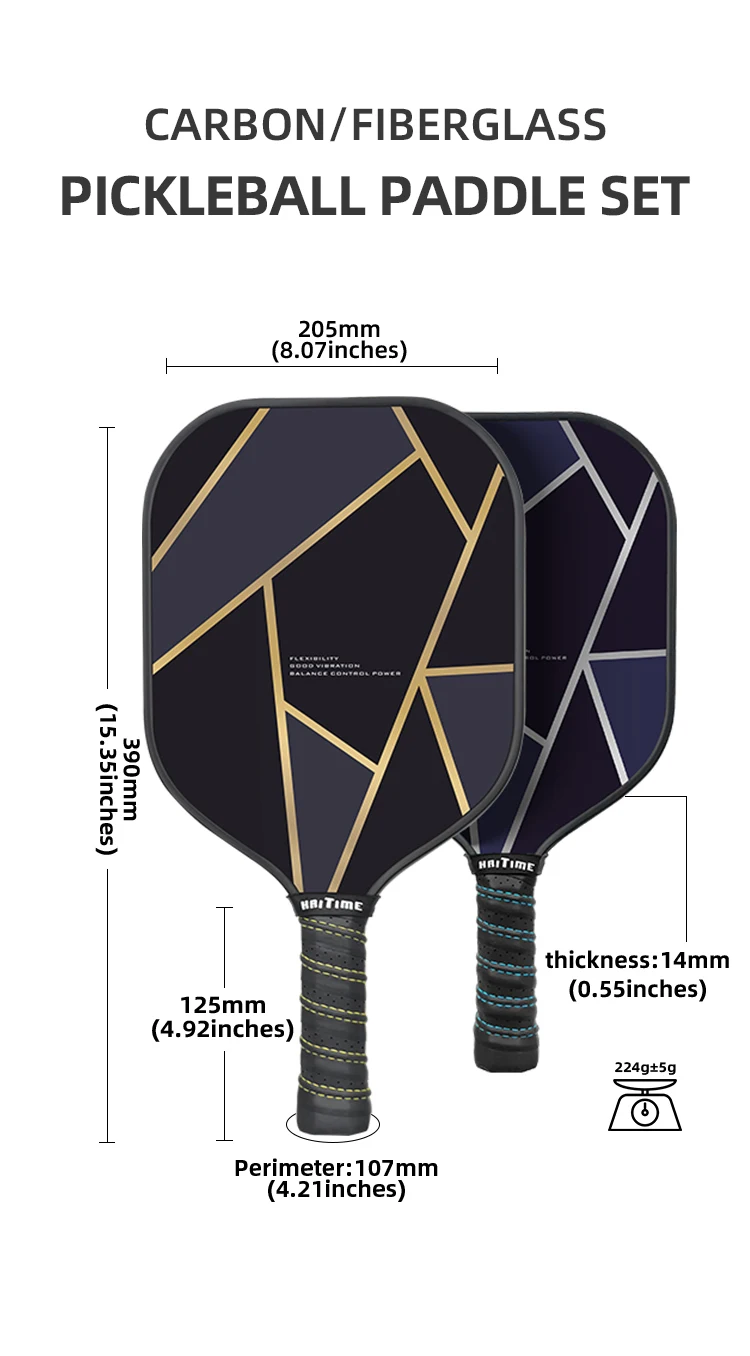 Yengine Custom Carbon Fiber Fiberglass Composite Pickleball Paddle Set ...
