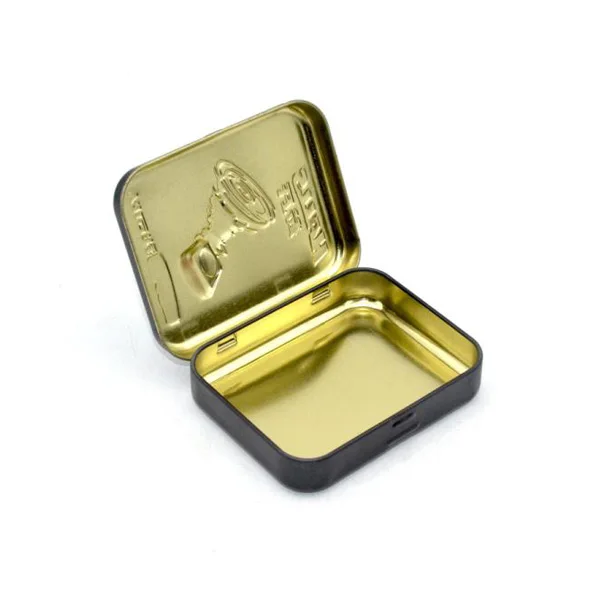 Custom Printed Rectangular Metal Container Hinged Tin case With Lid for ...