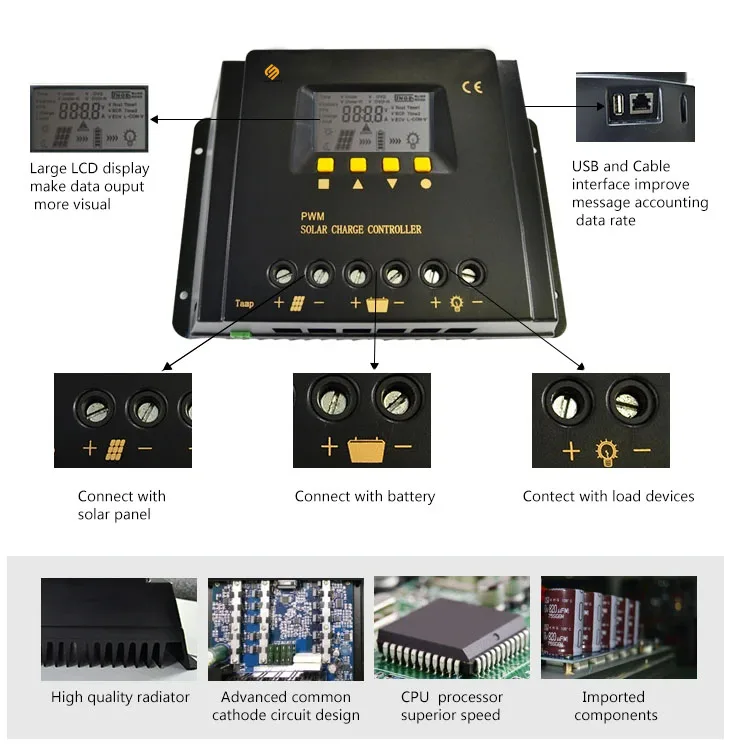Smart Pwm 48v 30a 40a 50a 60a Lithium Battery Photovoltaic Panel ...
