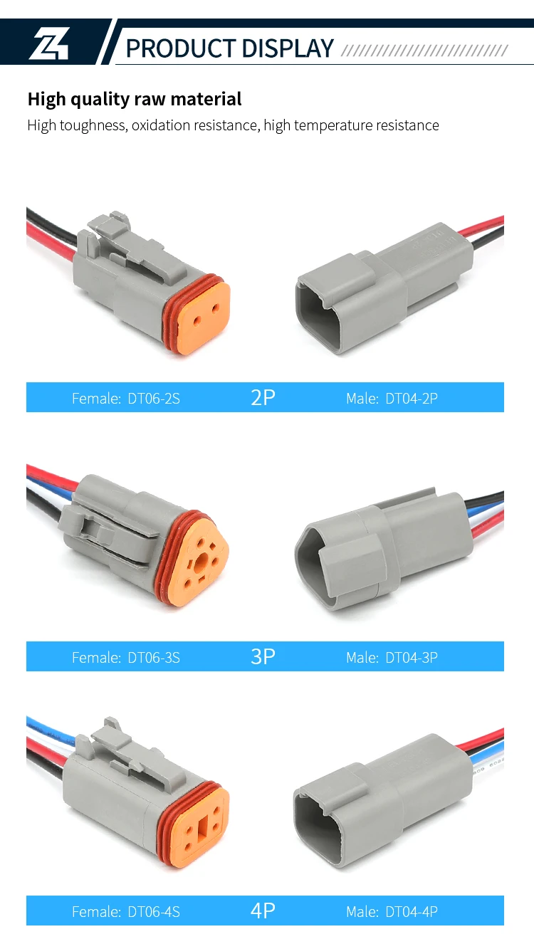 Wholesale DT06-2S to DT06-12S Waterproof Automotive Connectors