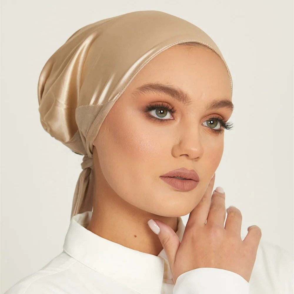 Alibaba.com: Premium Satin Lined Hijab Caps in Superior Quality Jersey ...