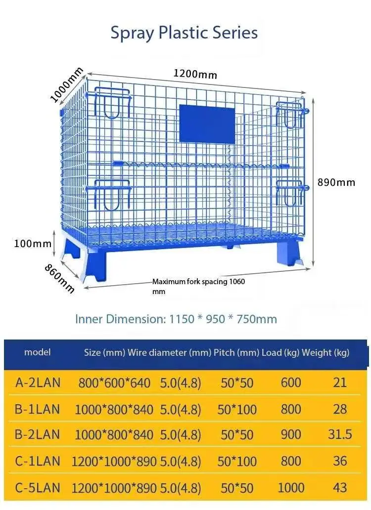 Customized Collapsible Stacking Cage - Heavy Duty Wire Baskets