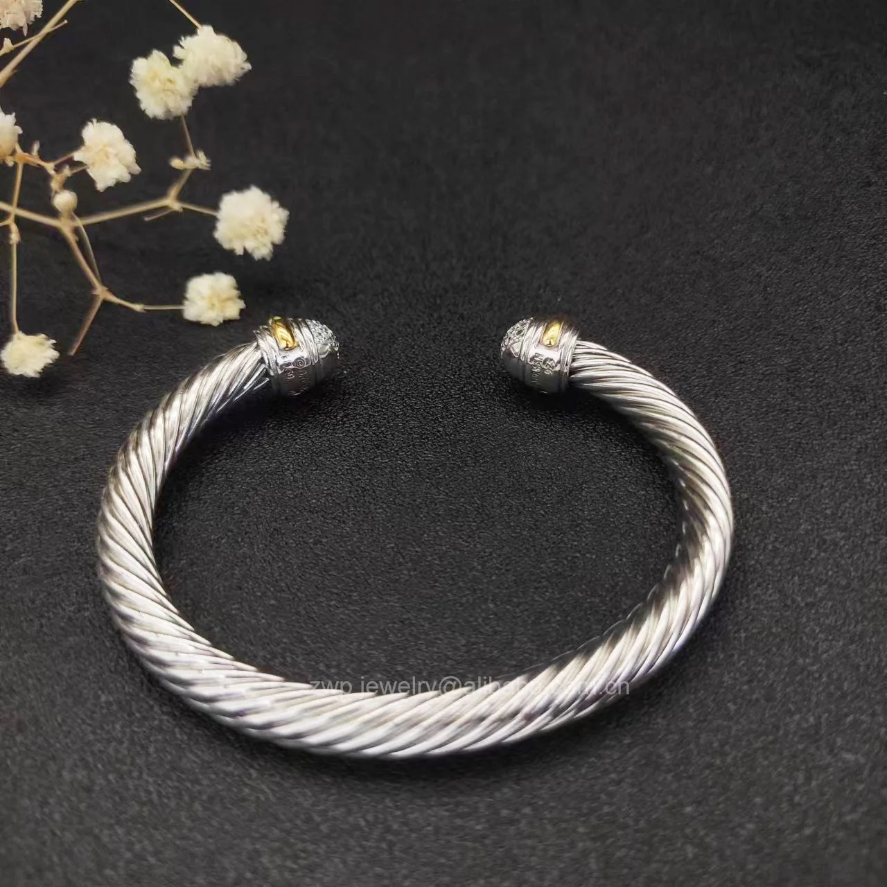 Dy Fashion Design Stainless Steel 7mm Twisted Wire Bracelet Vintage ...