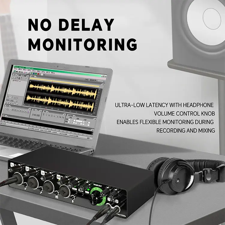 MD44 Professional USB Sound Card - 24 Bit 192khz Audio Interface