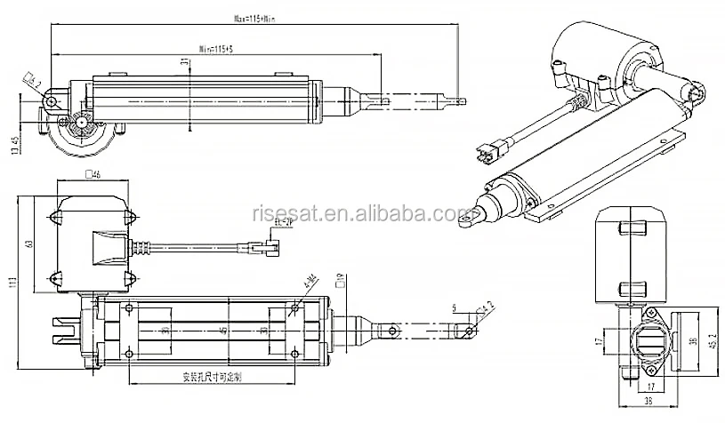 Smart Linear Motor Furniture Linear Actuator 12v Dc 200mm Stroke Micro ...