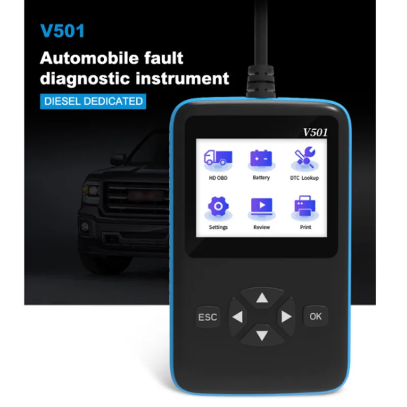 Multi Language Supported V501 Heavy Duty Truck Diagnostic Tools Obd 2 ...