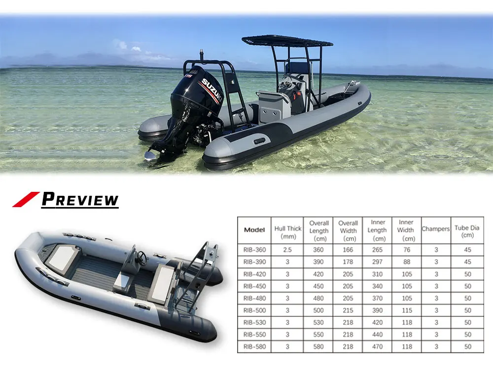 12 Ft Semi Rigid Aluminium Hull Rigid Inflatable Rib 430 Boat - Buy ...