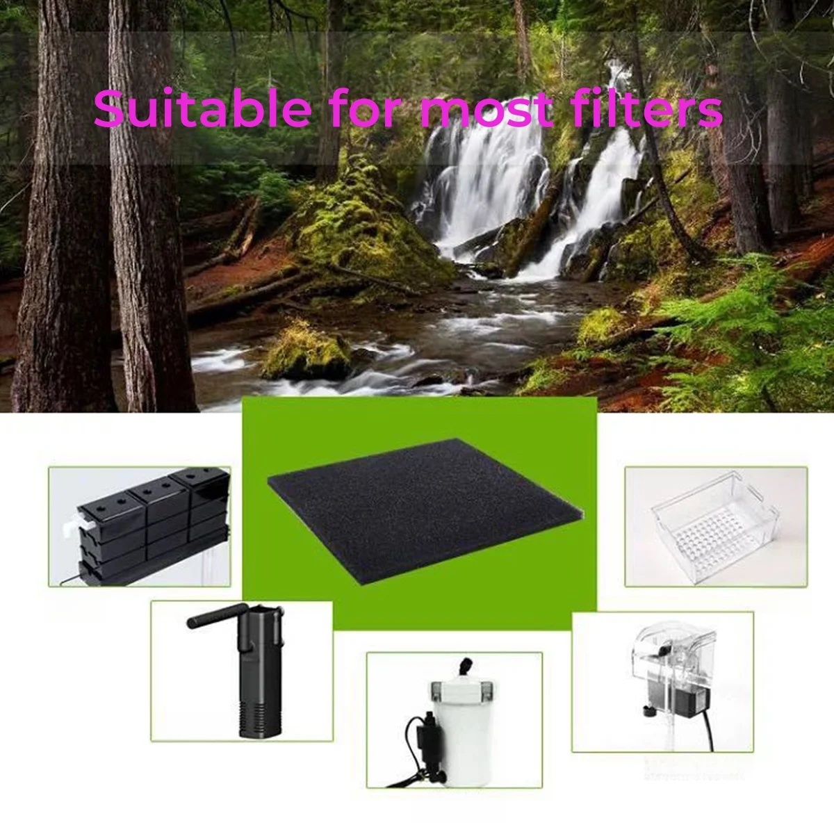 3pcs Aquarium Bio Sponge Filter Media Fish Tank Cartridge Filter Foam ...