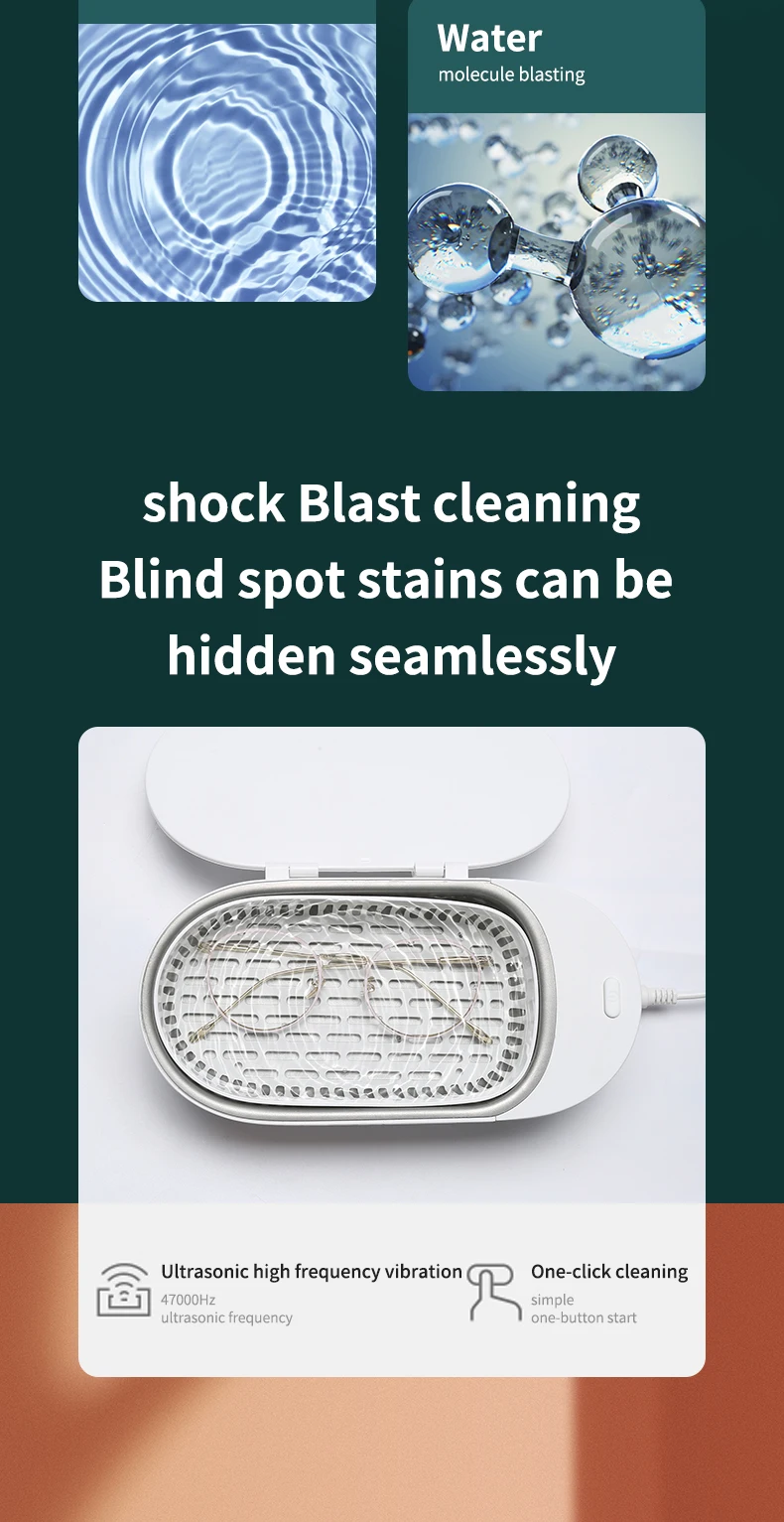 Glesse Jewelry Ultrasonic Cleaner Portable Mini Ultreasonic Wave ...