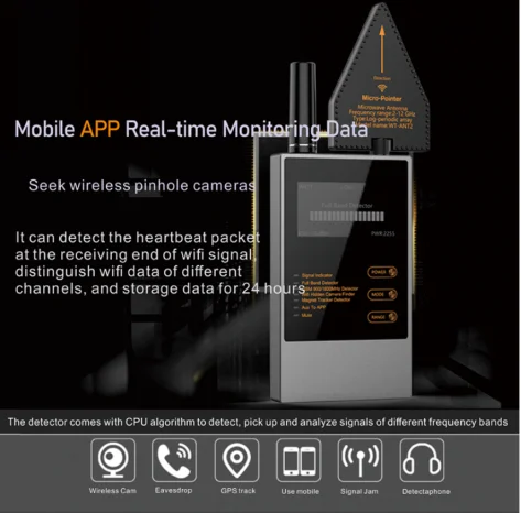 Security Radio Frequency Detector Hunter Sweeper Wireless Detector Anti ...