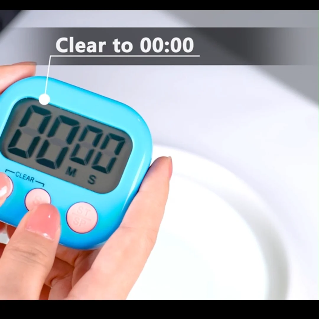 Digital Timer Lcd Screen Countdown Timer Alarm Magnetic Back Stand Design Cooking Alarm Clock ...