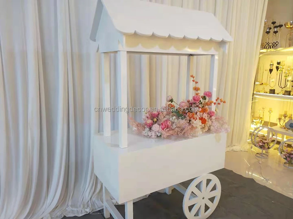 Wholesale Customized Candy Bar Cart Wedding Dessert Cart White Cart ...