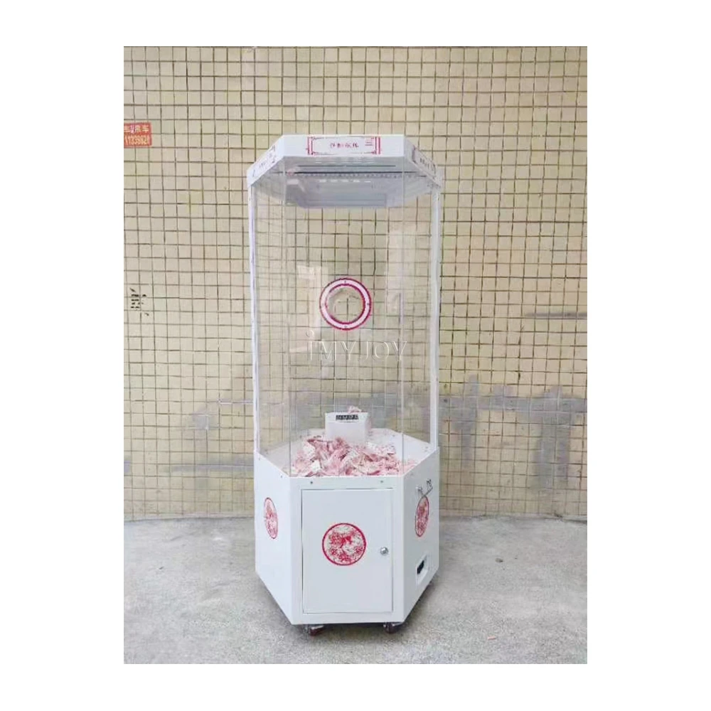 Coin Operated Control Cash Cube Grab Money Blower Machine