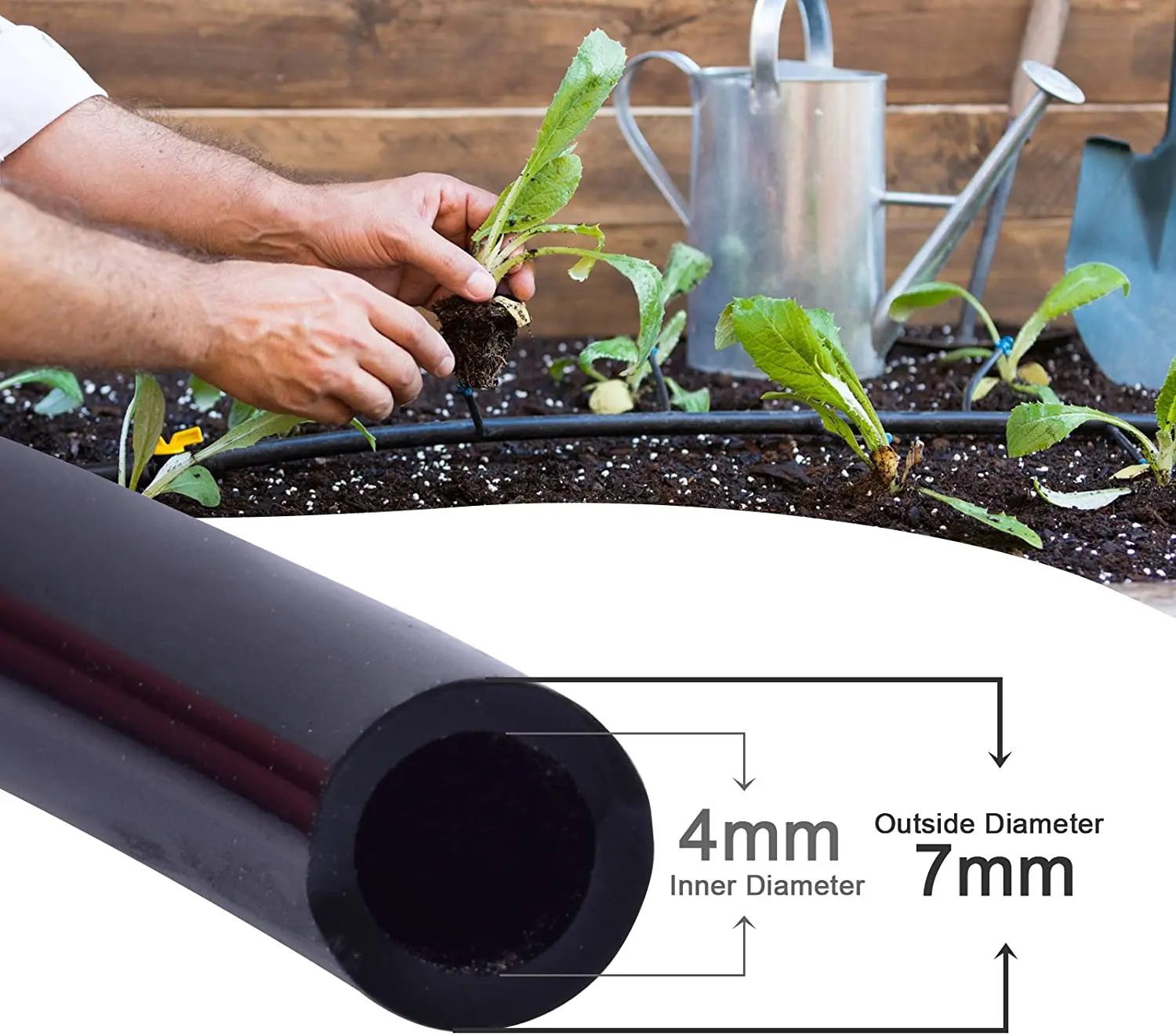 Black Plastic Water Drip Line Irrigation System Pipes Roll for Garden ...