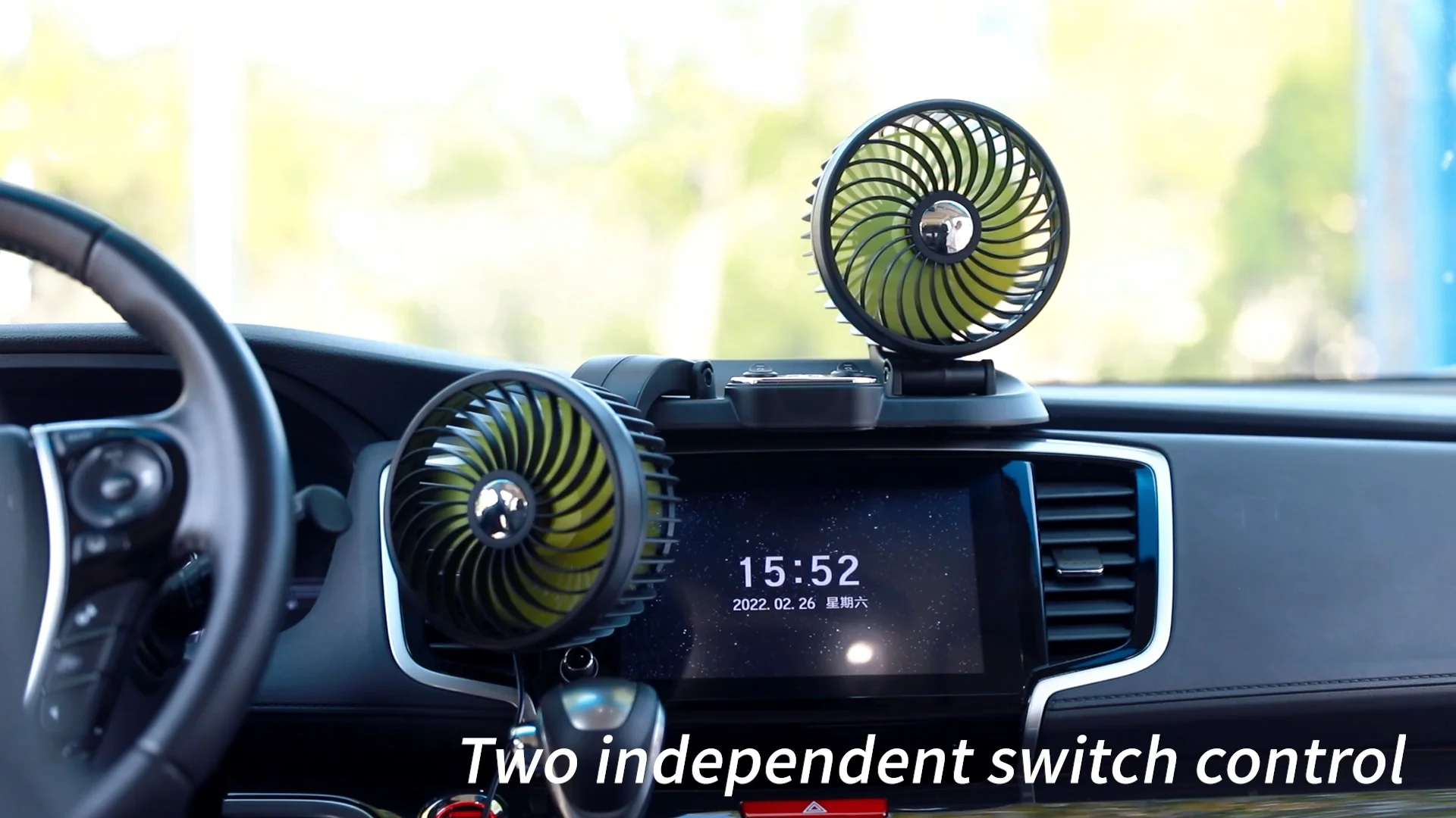 24v Truck Fan Storm Powerful Dashboard Dual Headed Car Cooling Fan Auto ...