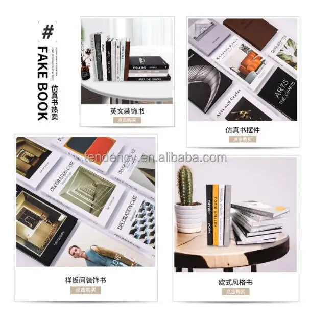 Designer Brand Logo Coffee Table Dummy Books Luxury Home Decoration