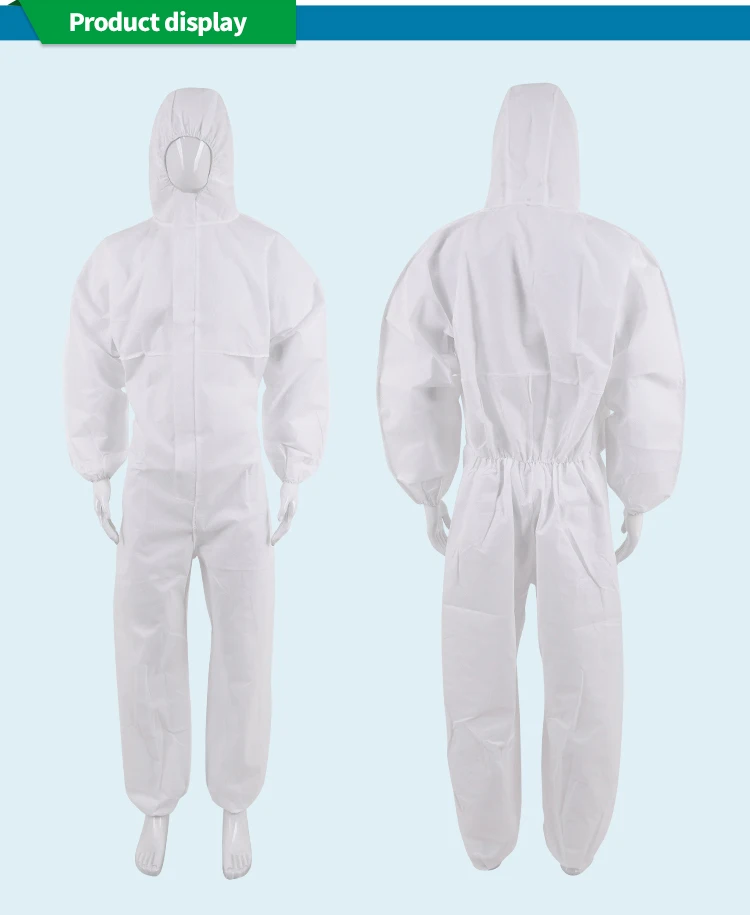 Disposable Ppe Safety Suit Type 5/6 50g Sms Overalls For Men Chemical ...