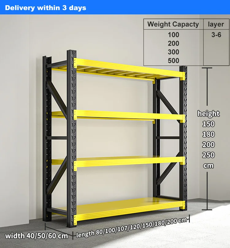 Adjustable Boltless Racking Medium Duty Steel Shelves Warehouse Storage ...
