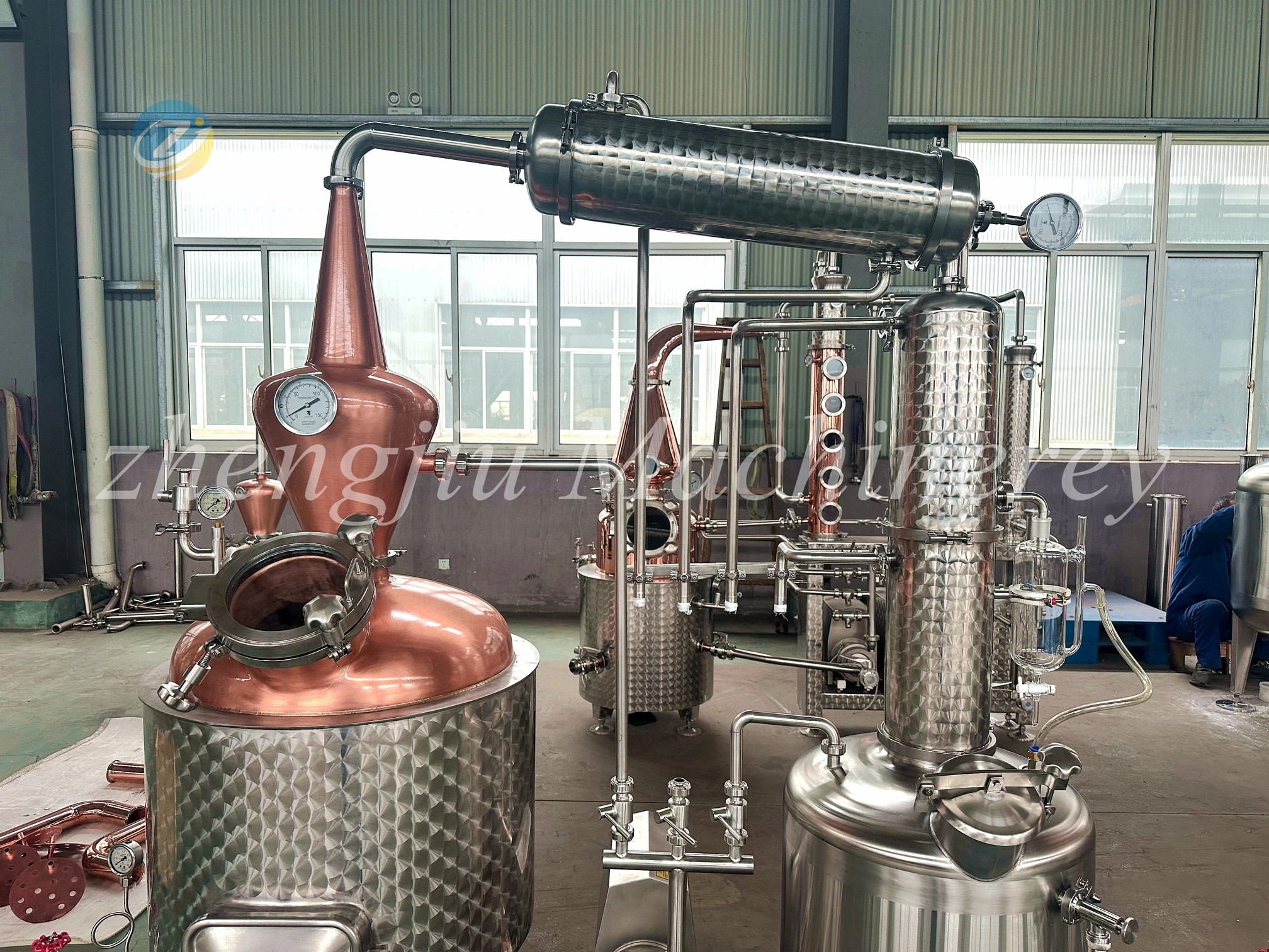 ZJ 100L 150L Copper Essential Oil Distiller Rose Water/LemonGrass ...