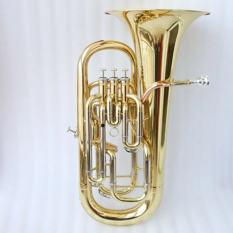 Professional FEU-300G Euphonium Instrument Clear Lacquer Brass BB Tone ...