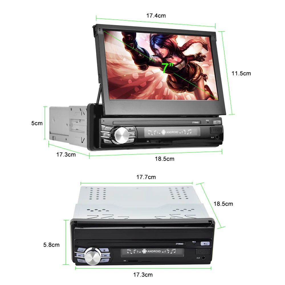 Soundstream Brand InDash Media 7 Inch APPLE CAR PLAY ANDROID AUTO AM FM ...