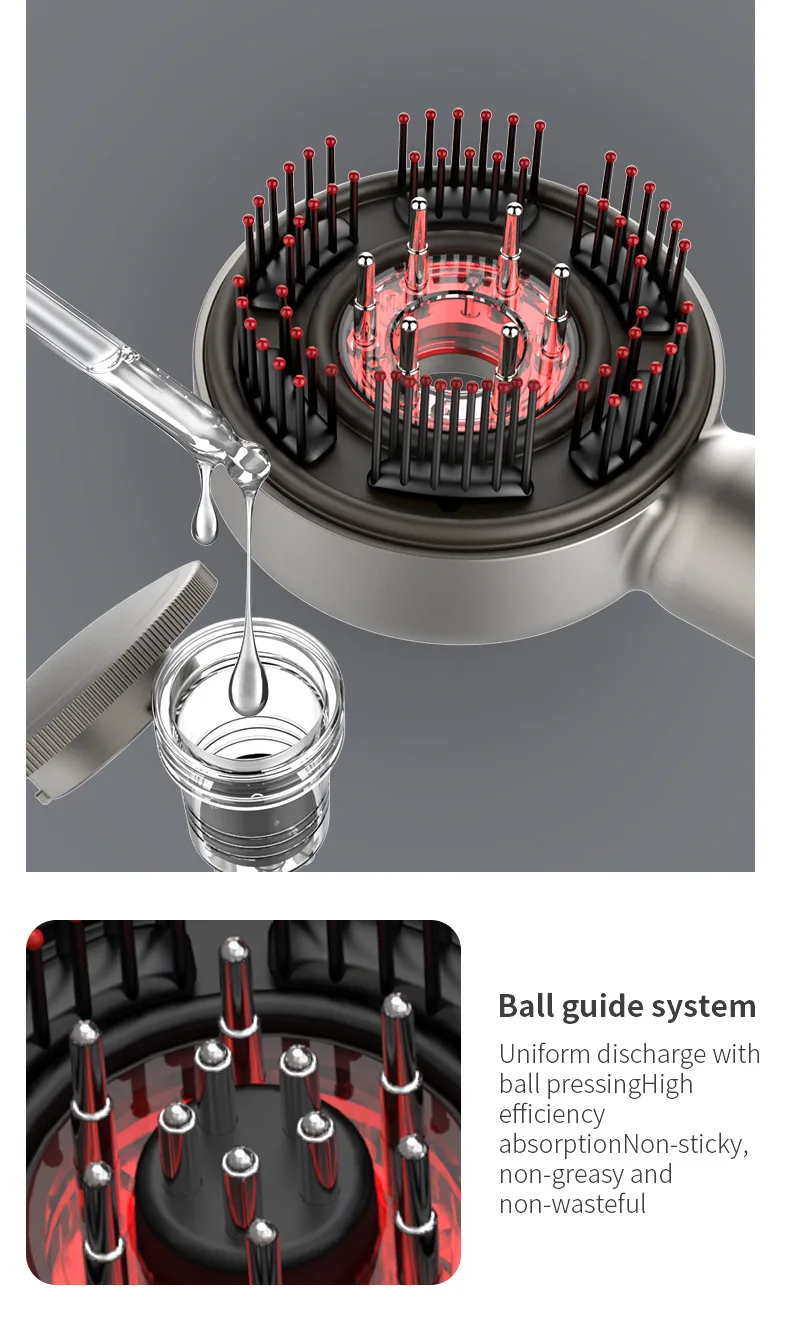 High Frequency Vibration Hair Growth Scalp Massager Brush Red Light ...