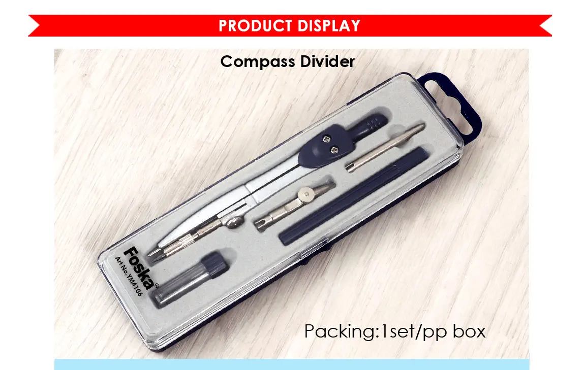 Foska Geometric Divider - Quality Math Compass for School