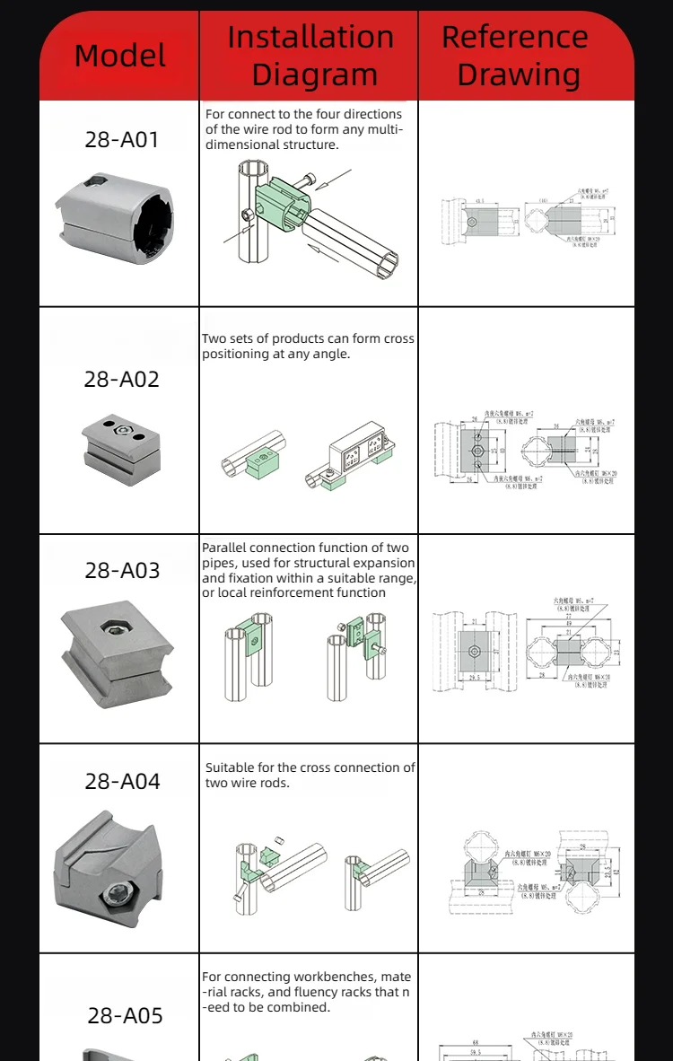 High Quality Aluminum Lean Tube Fitting - Durable & Efficient