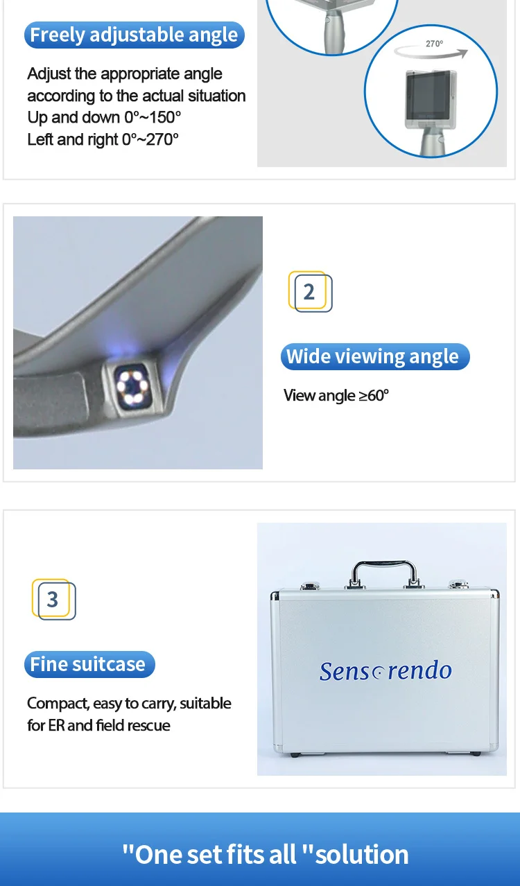 Sensorendo Video Laryngoscope With 3 Reusable Blade (mac3/mac4/d-blade ...