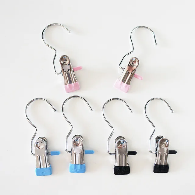 Portable Clothes Hook Boot Clip,Metal Chrome-plated Wardrobe Storage ...